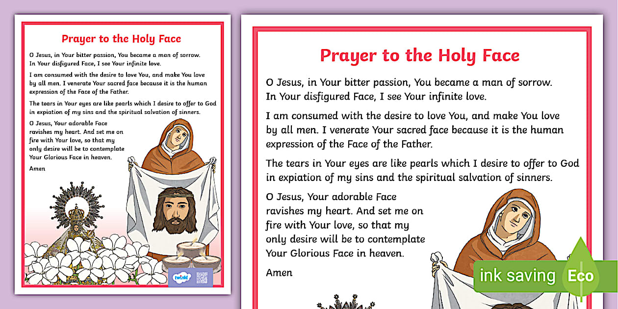 Prayer to the Holy Face | Grade 6 | Twinkl (Teacher-Made)