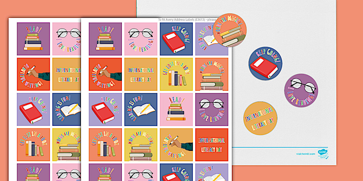 International Literacy Day - Celebration Sticker - Twinkl