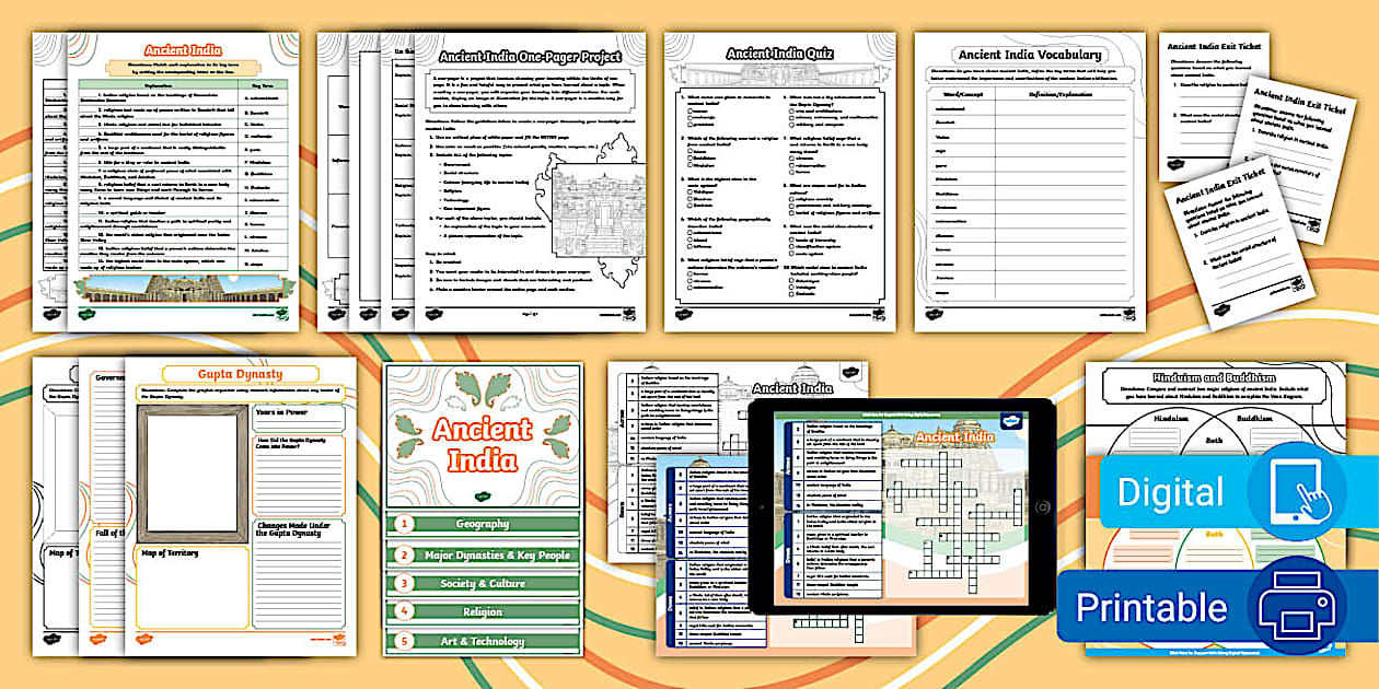 Sixth Grade Ancient India Activity Pack - Twinkl