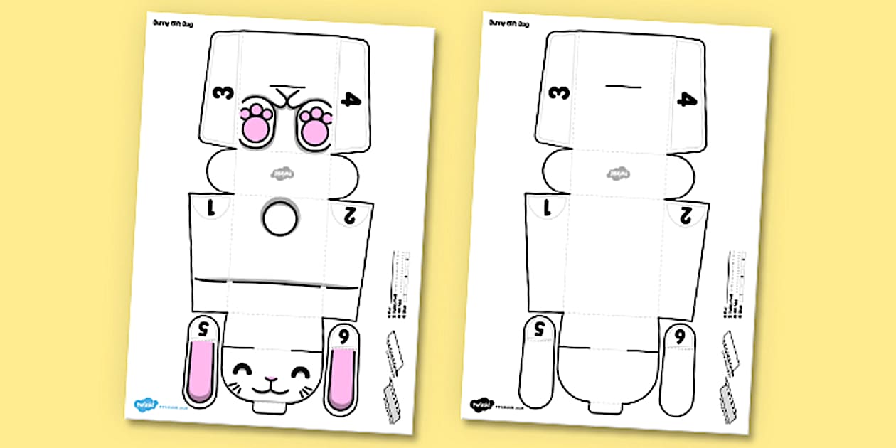 3D Easter Bunny Gift Bag Printable