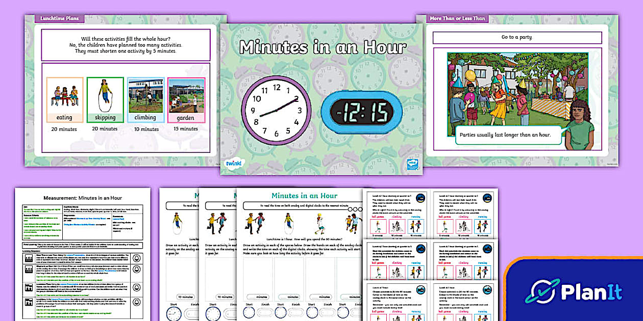 Year 3 Measurement: Minutes in an Hour - PlanIt Aus Twinkl