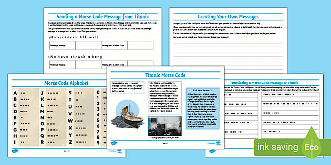 KS2 Titanic Morse Code (teacher made) - Twinkl