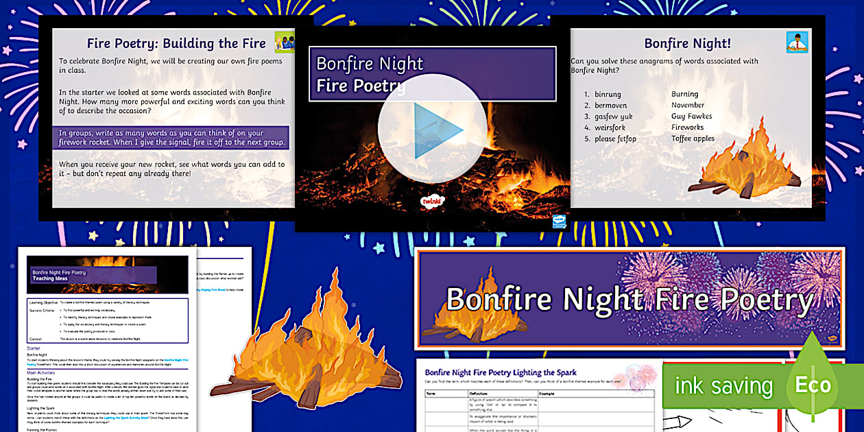 Firework Night Poem Lesson Plan | Beyond English - Twinkl