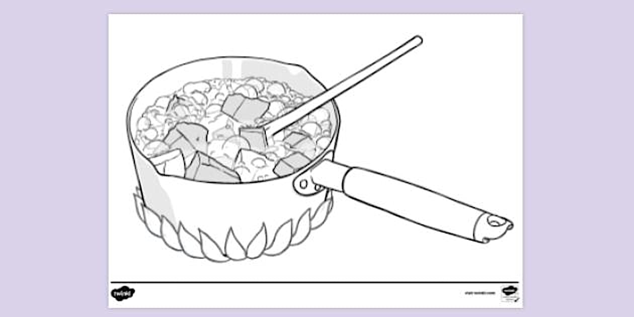 boiling saucepan with veg colouring sheet (teacher made)