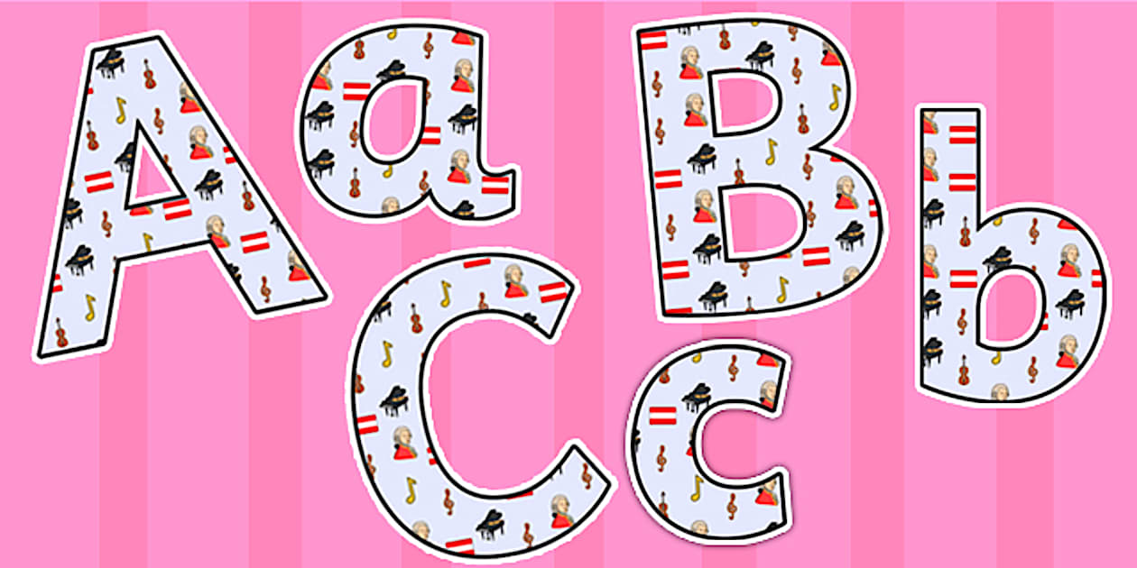 Wolfgang Armadeus Mozart Themed A4 Display Lettering