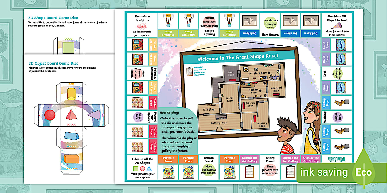 The Great Shape Race - 2D Shape & 3D Object Story Board Game