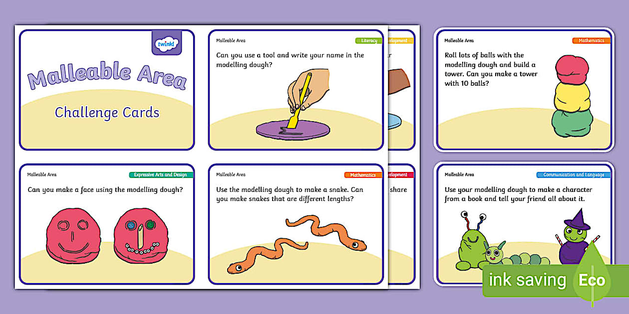 Playdough Area Activity Cards perfect for EYLF lesson plans