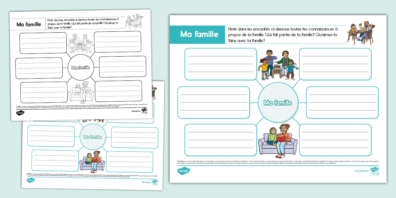 Carte mentale : Ma famille - Twinkl Écriture