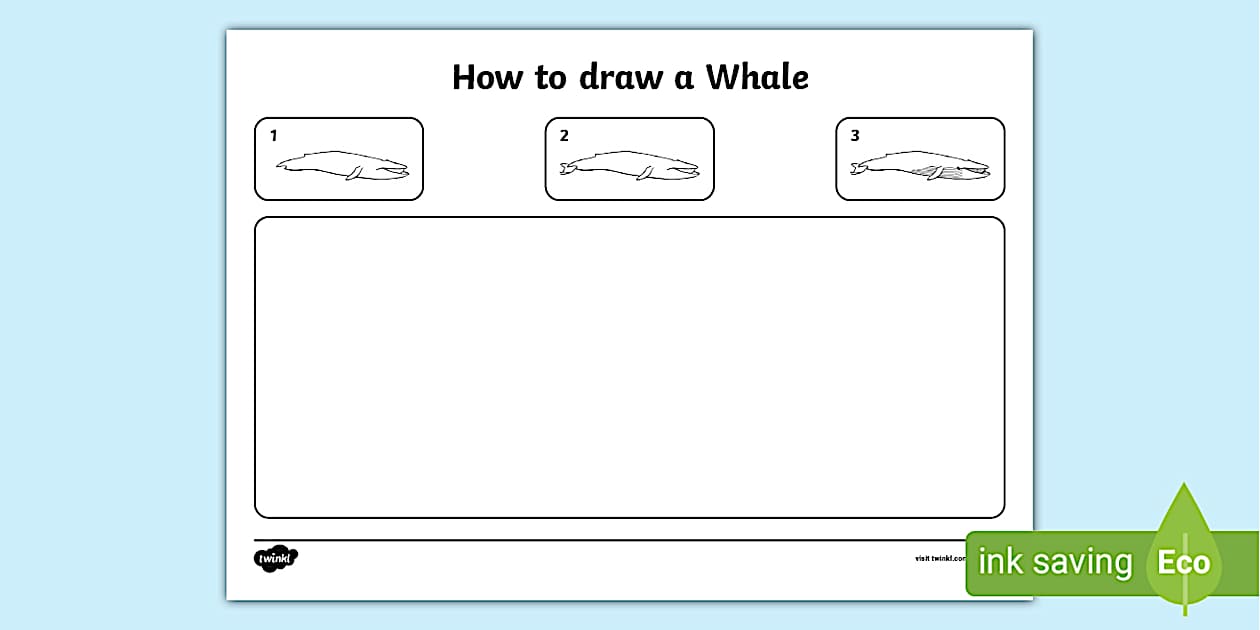 Learn How to Draw a Whale: Children's Art Activity - Twinkl