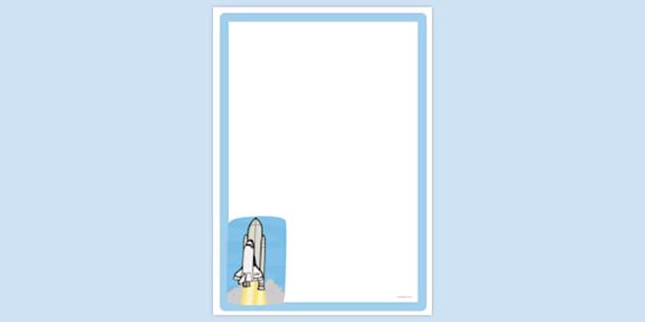 First Space Shuttle Launch Rocket Page Border - Twinkl