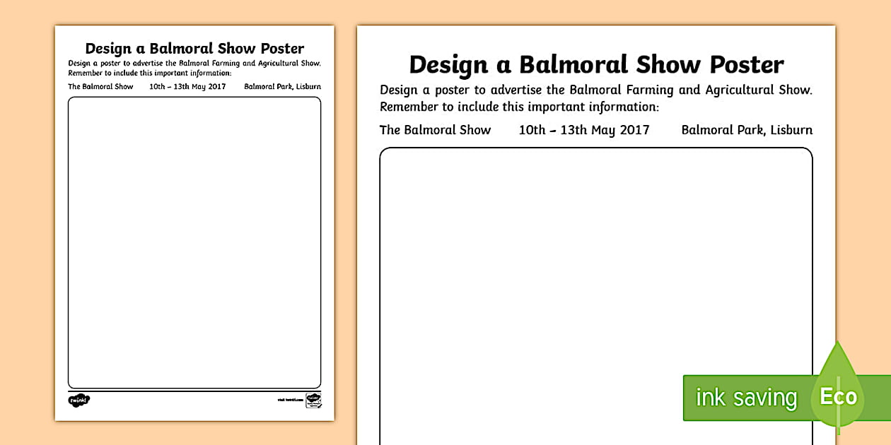 Design a Balmoral Show Poster Activity (teacher made)