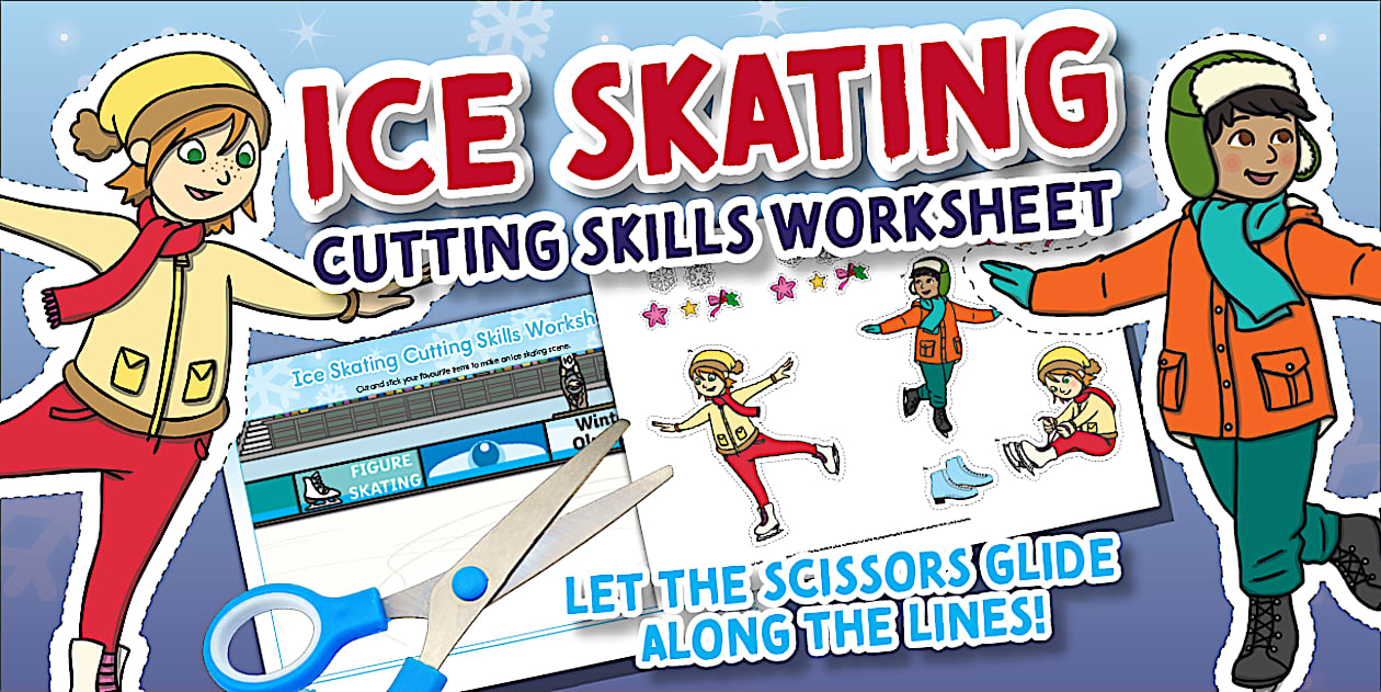 Ice Skating Cutting Skills Worksheet