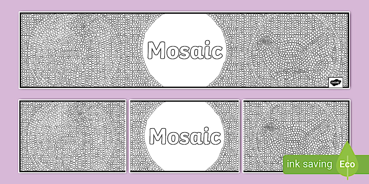 Mosaic Colouring Display Banner (Teacher-Made) - Twinkl