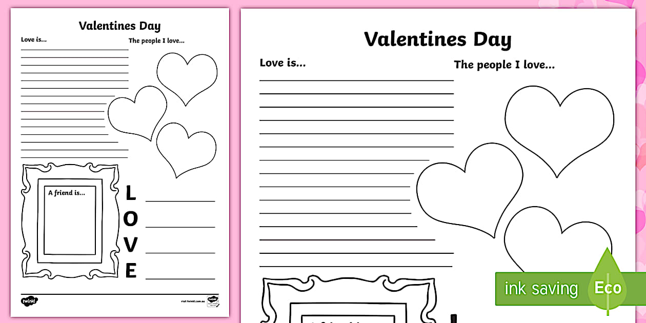 Valentines Day Worksheet (teacher made) - Twinkl