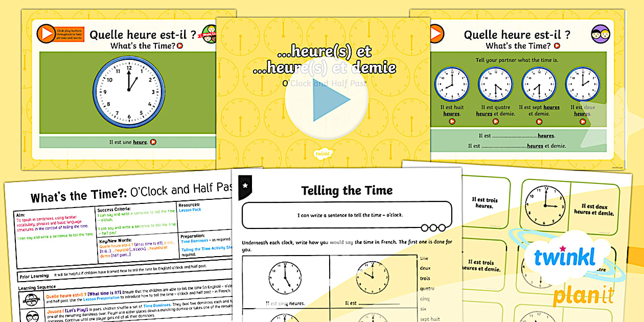 Telling the Time in French KS2 | Year 4 French Resources