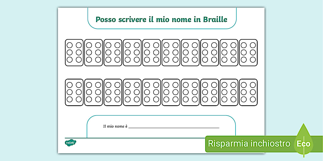 Braille: Scrivere il proprio nome (teacher made) - Twinkl
