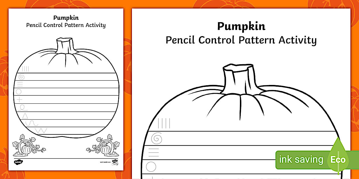 Halloween Pumpkin Pre-Writing Shapes Mark-Making Activity