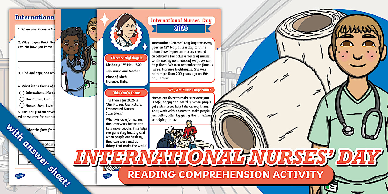 International Nurses' Day KS1 Reading Comprehension Activity