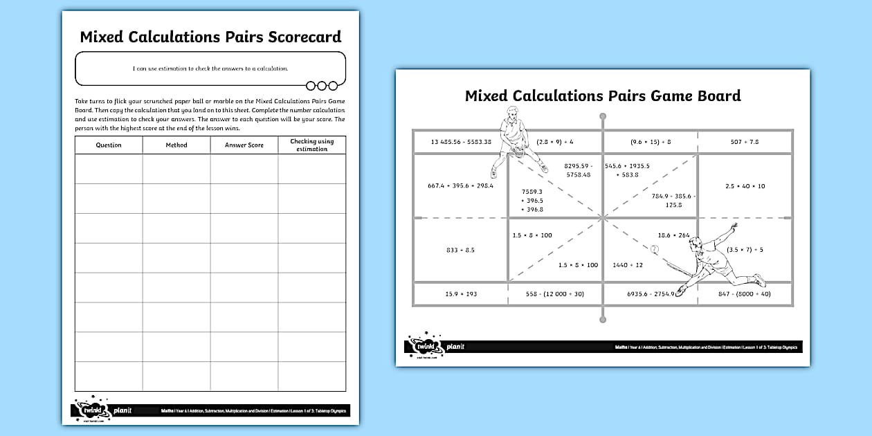 Mixed Calculations Pairs Activity (teacher made) - Twinkl