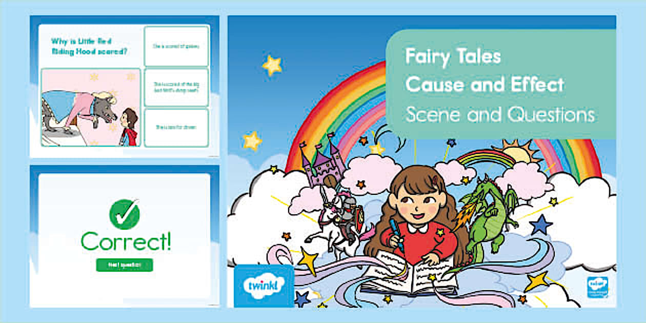 Fairy Tales Cause and Effect Scene and Question PowerPoint