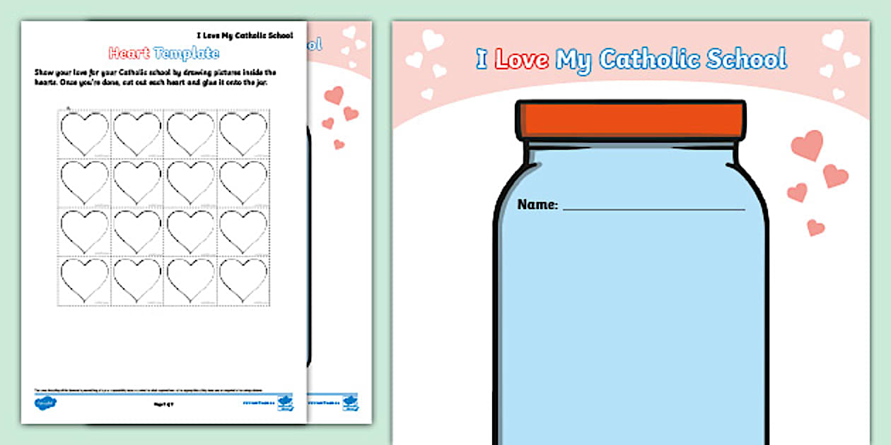 I Love My Catholic School Craft Activity - Twinkl
