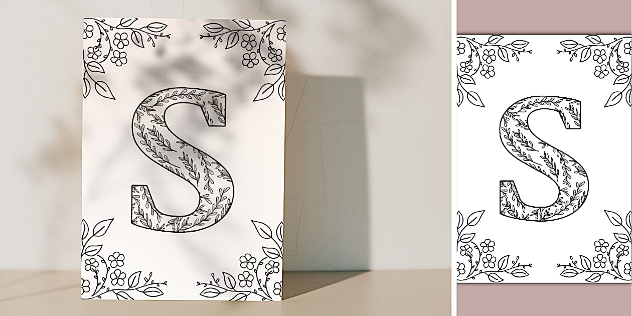 Letter S Mindfulness Colouring Card | Twinkl Party - Twinkl