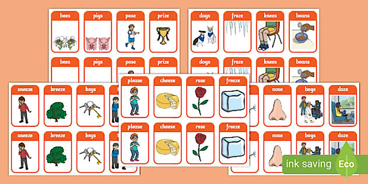 Final 'Z' Sound Playing Cards (profesor hizo) - Twinkl