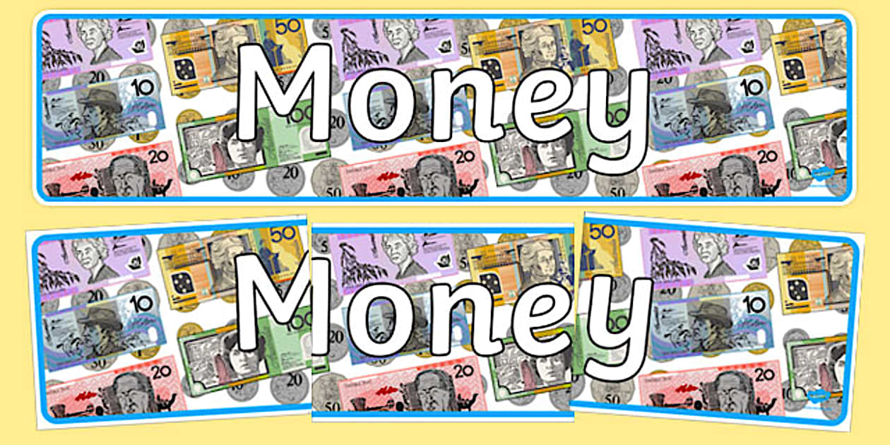 Cursive Money Display Banner (teacher made) - Twinkl