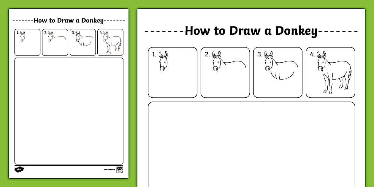 How to Draw a Donkey Activity (teacher made) - Twinkl
