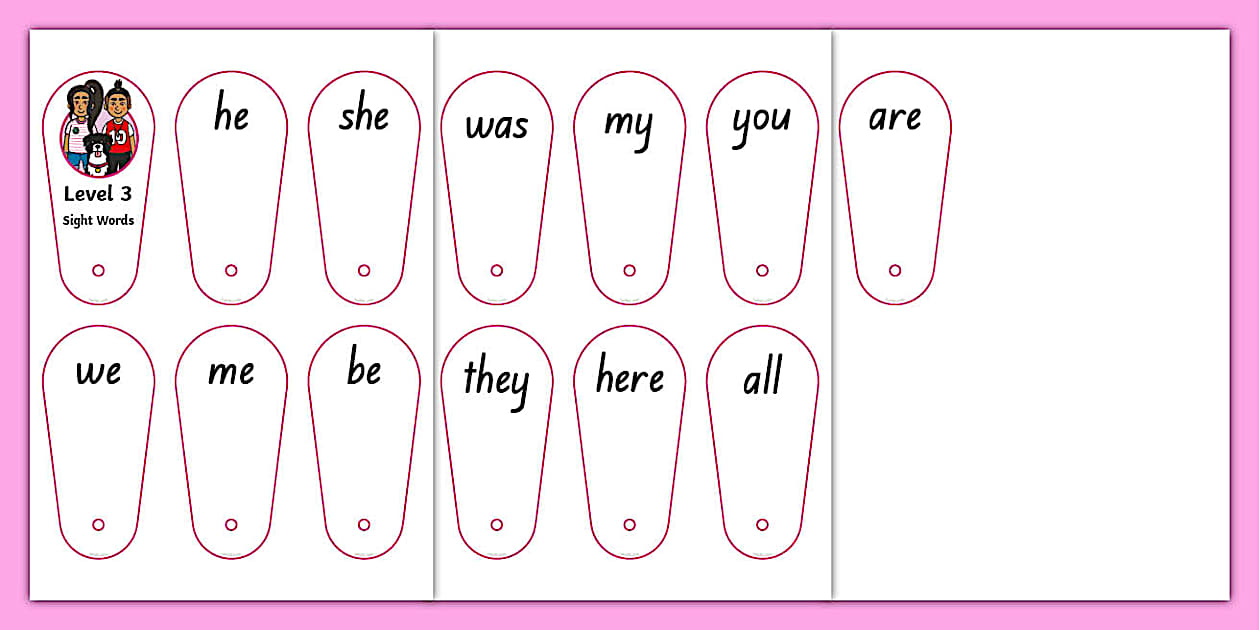 Twinkl Phonics Level 3 Sight Word Fans