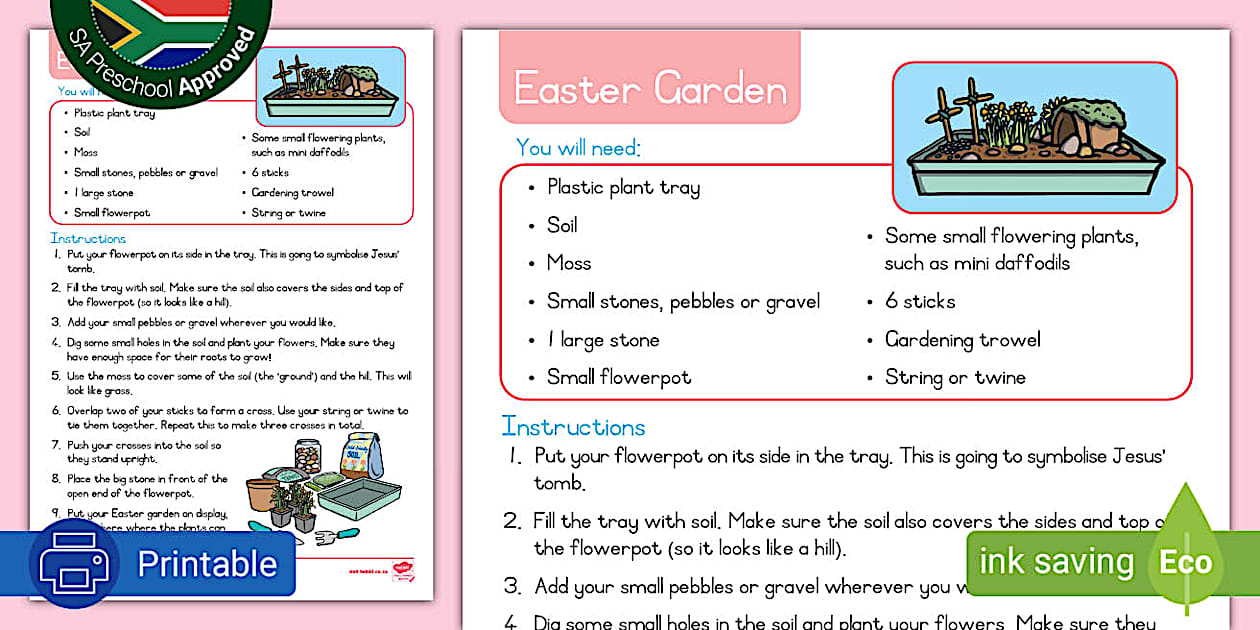 Easter Garden Craft Instructions (teacher made) - Twinkl