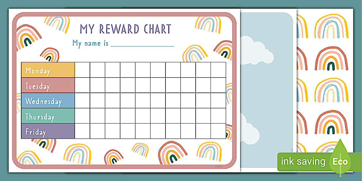 Muted Rainbow Class Reward Chart - KS1 - Class Management