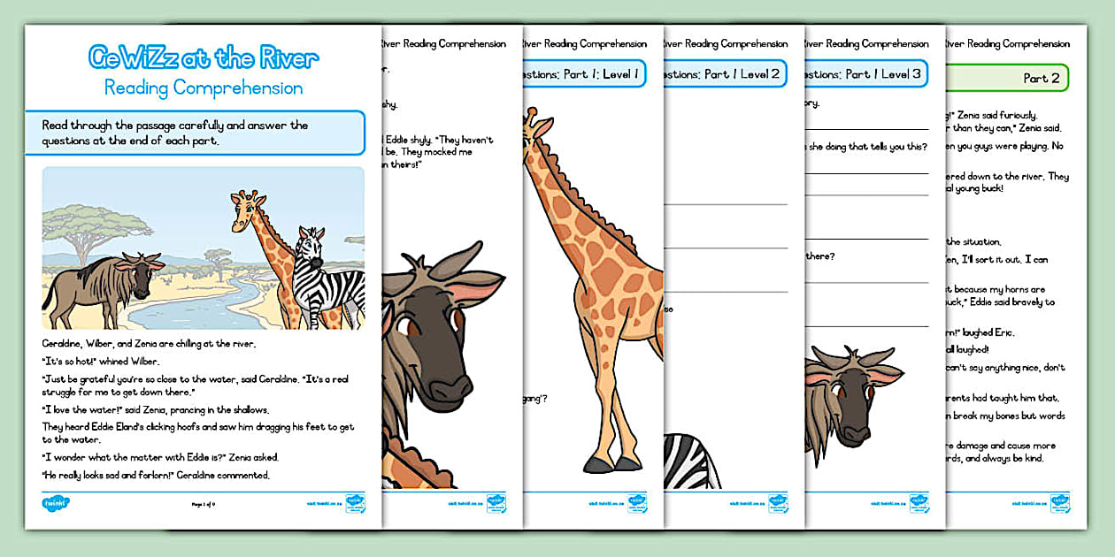 Grade 3/4 English GeWiZz at the River: Comprehension (CAPS)