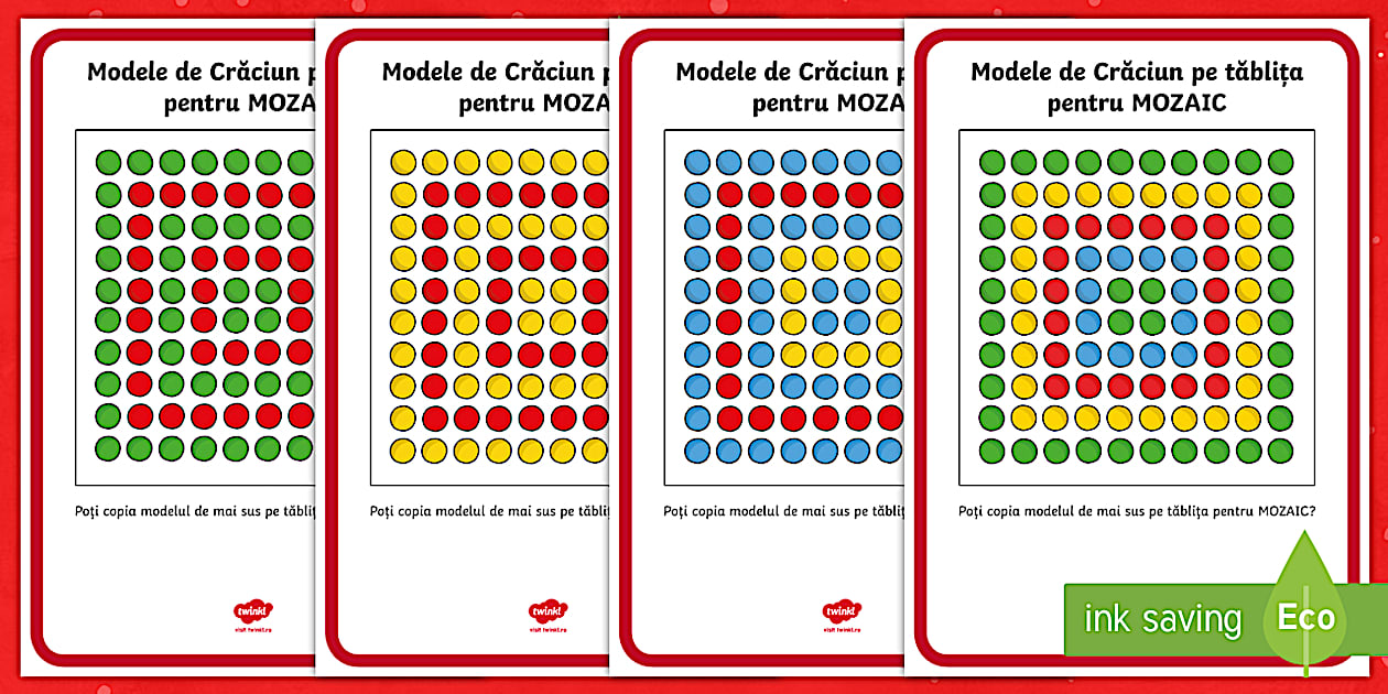 Tăblițe pentru mozaic cu modele de Crăciun Cartonașe