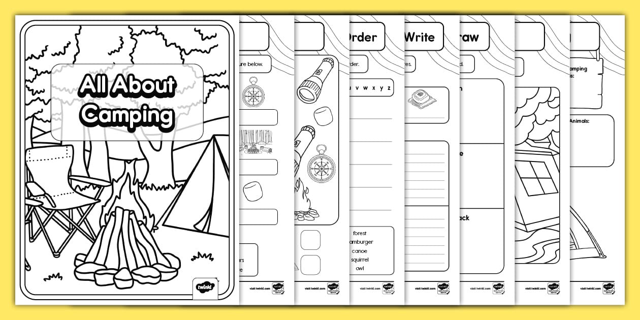 All About Camping Activity Booklet for K-2nd Grade - Twinkl
