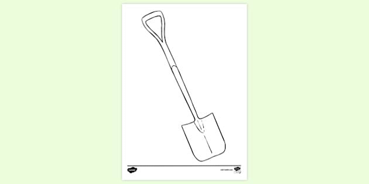 Garden Spade Colouring Sheet (Teacher-Made) - Twinkl