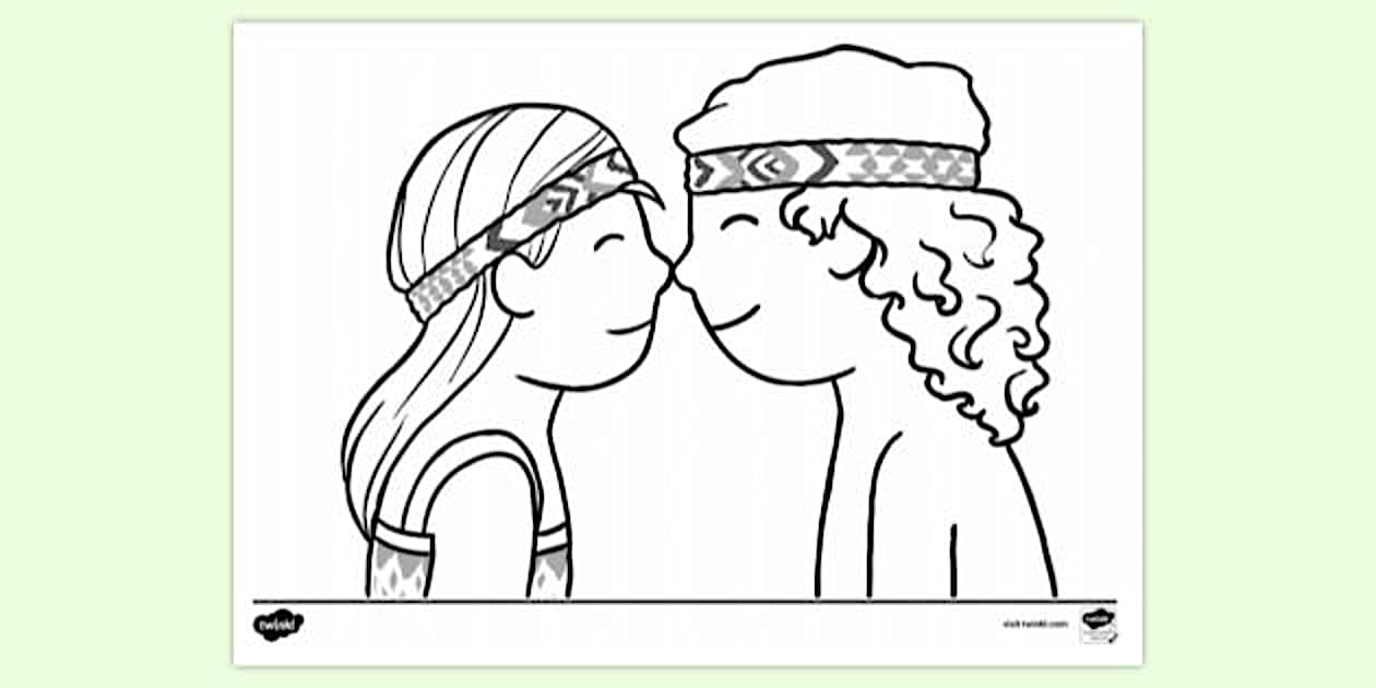 Hongi Colouring Sheet | Colouring Sheets