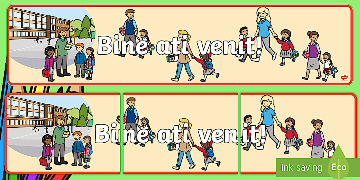 Bine ați venit! Banner (teacher made) - Twinkl