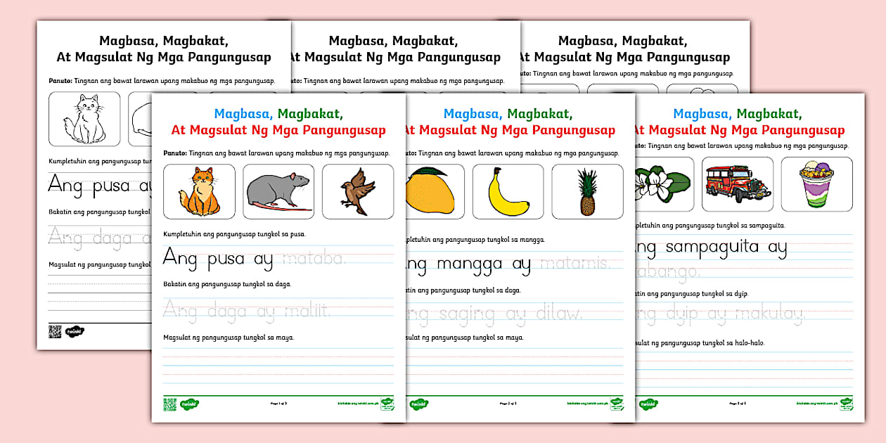 Magbasa, Magbakat, At Magsulat Ng Mga Pangungusap 1 | Pre-K - Grade 1 ...