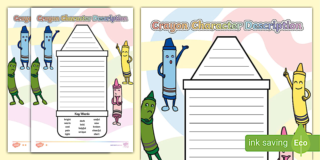 The Day the Crayons Quit Character Description - Twinkl