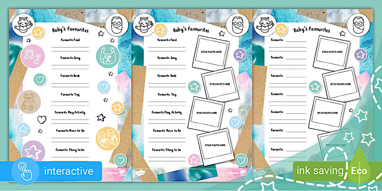 Baby's Favourites - My Baby Journal (teacher made) - Twinkl