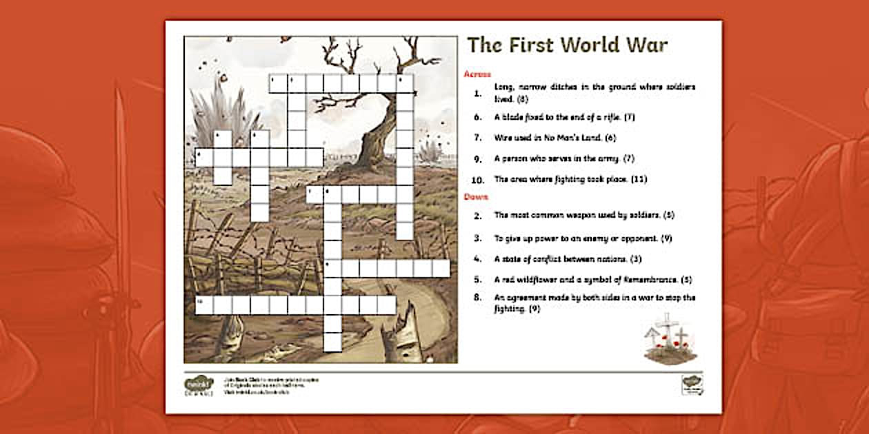 WW1 Crossword KS2 | Remembrance Day (teacher made) - Twinkl