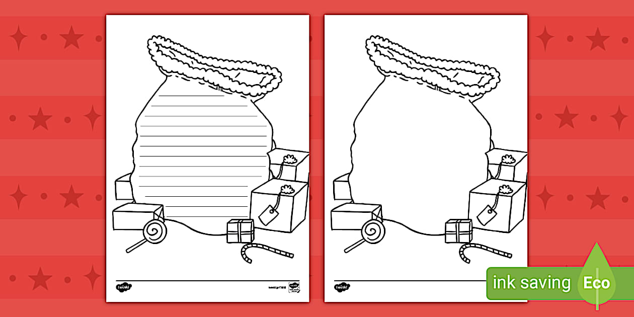 Santa's Present Sack Writing Template (Hecho por educadores)