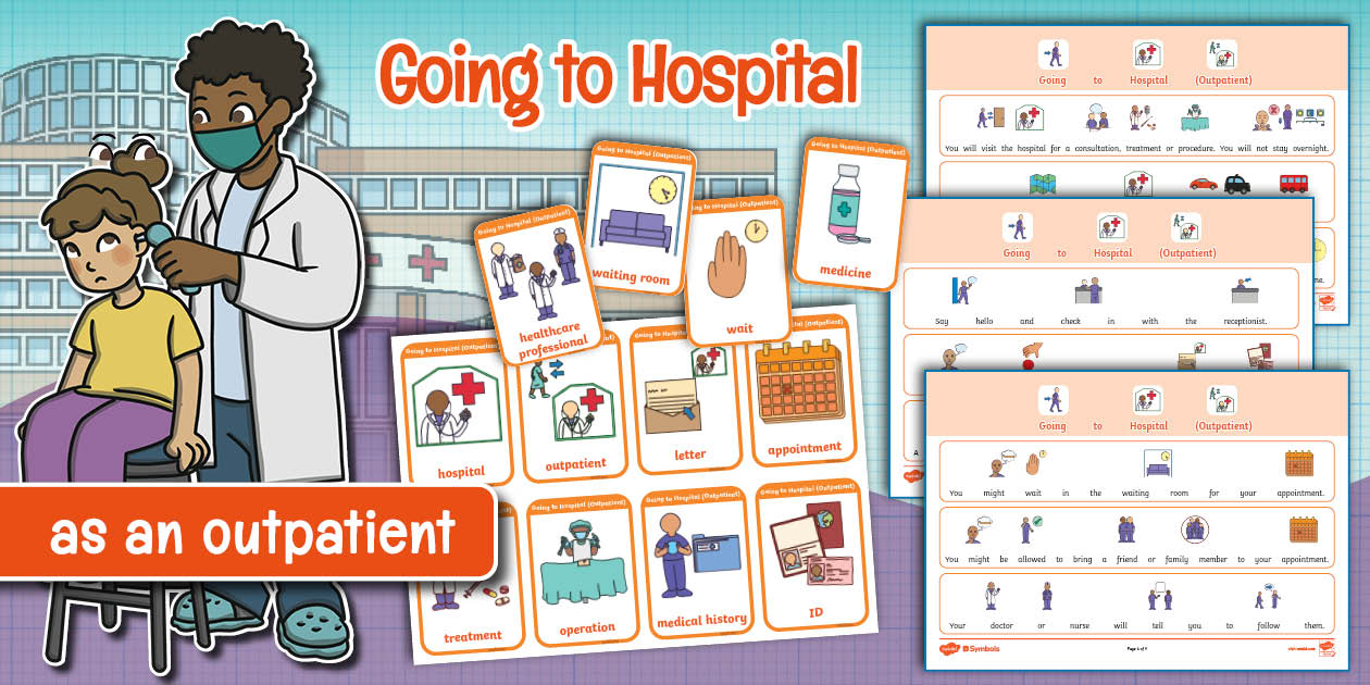 Twinkl Symbols: Going to Hospital (Outpatient)