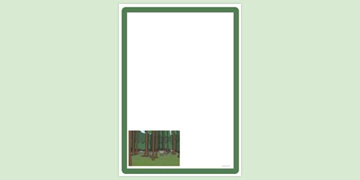 Forest with Wolves Page Border | Page Borders | Twinkl