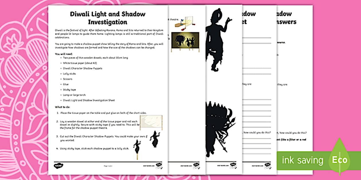LKS2 Hindu Diwali Light and Shadow Investigation - Twinkl