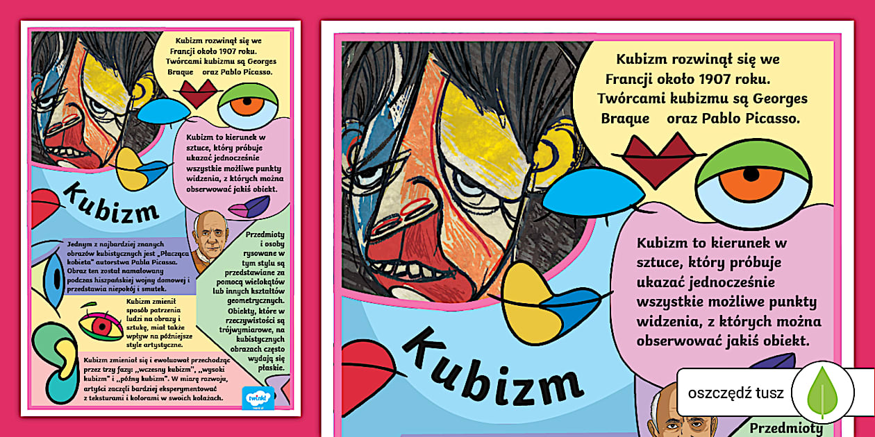 Kubizm w sztuce | Plakat | Edukacja plastyczna - Twinkl