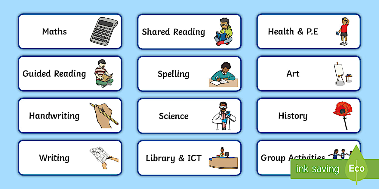 Editable Daily Timetable Labels (professor feito) - Twinkl