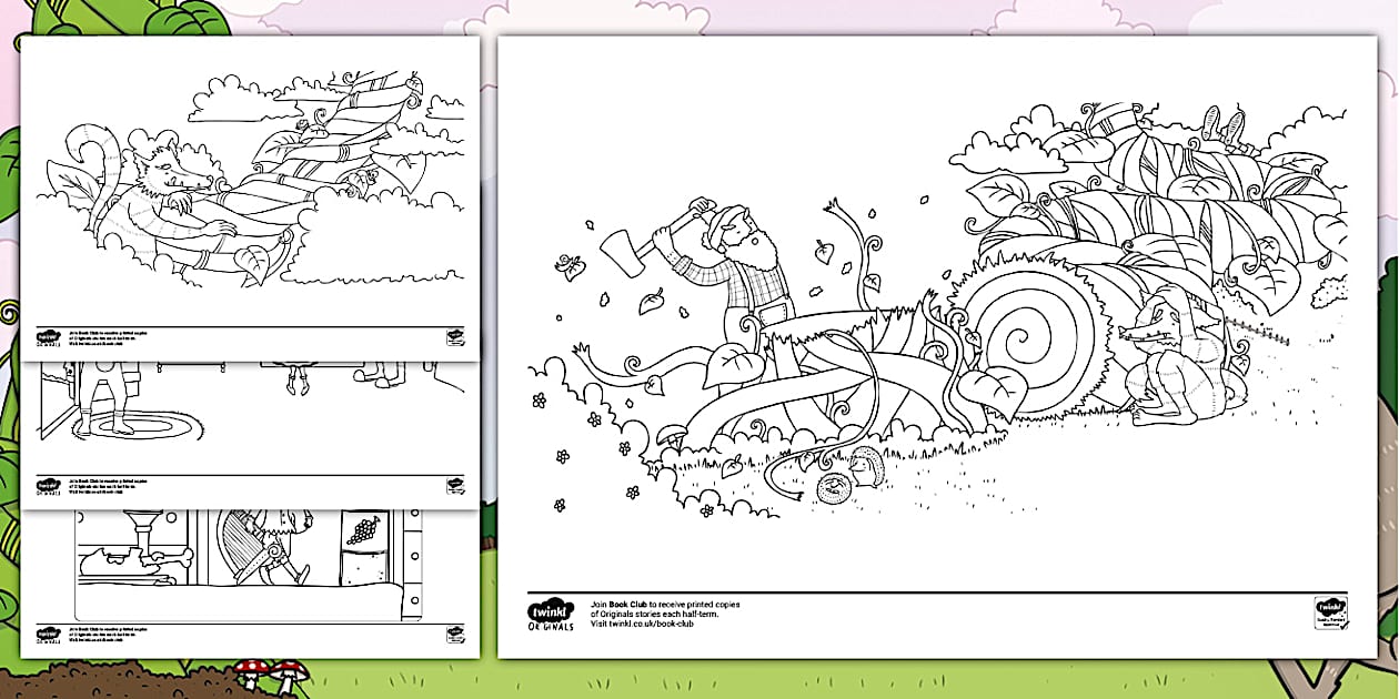 Fee! Fi! Fo! Fum! Colouring Pages (teacher made) - Twinkl