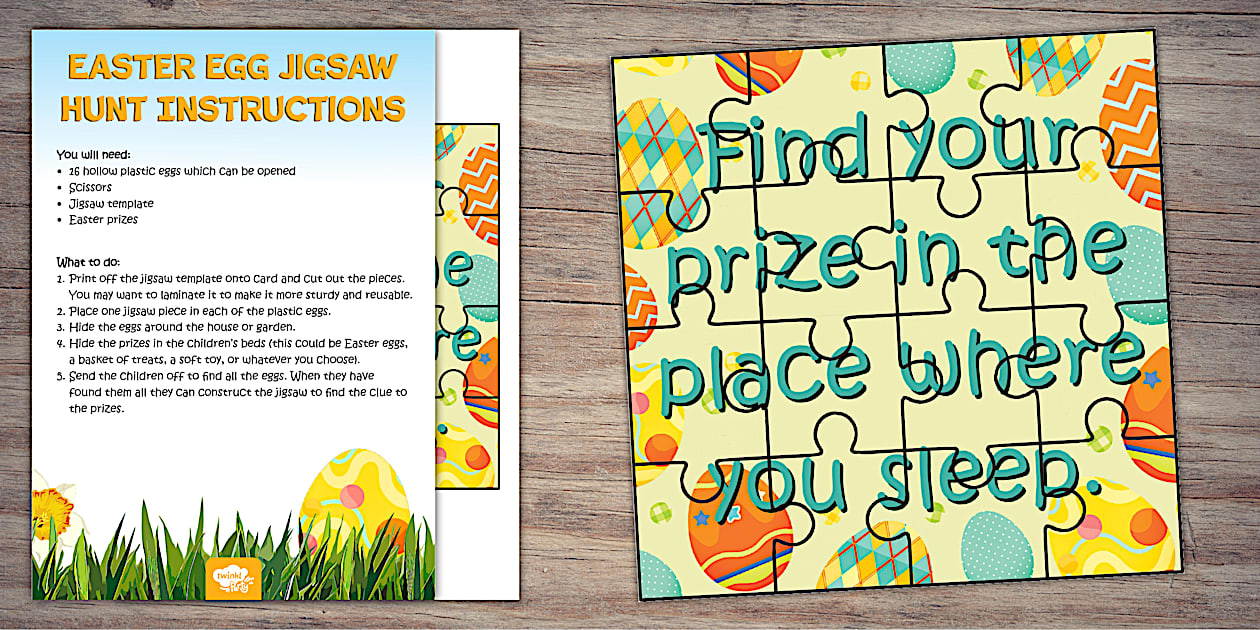 Easter Egg Jigsaw Hunt | Twinkl Party (teacher made)